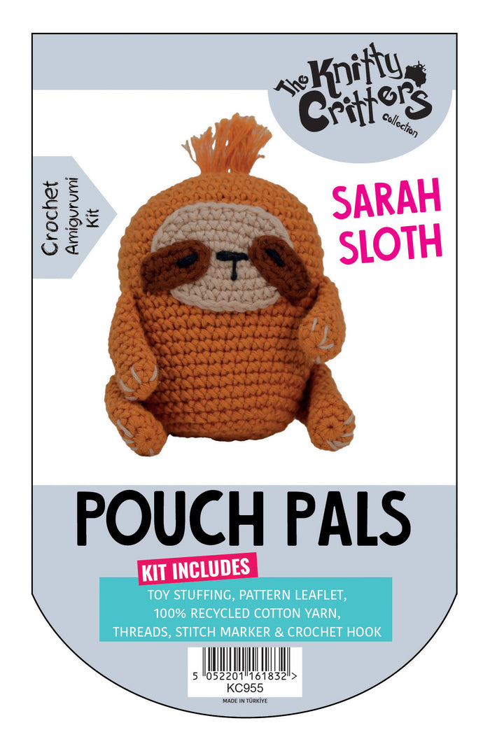 Knitty Critters - Pouch Pals Crochet Kit - Sarah Sloth – Creative World ...